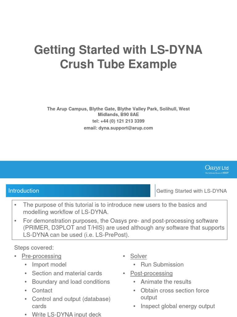 Getting Started Tutorial LS-DYNA | PDF | Menu (Computing) | Command Line Interface