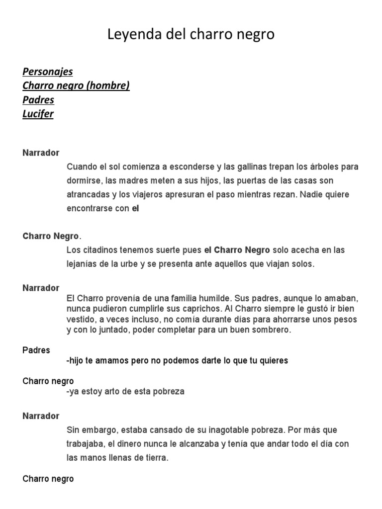 Leyenda Del Charro Negro | PDF