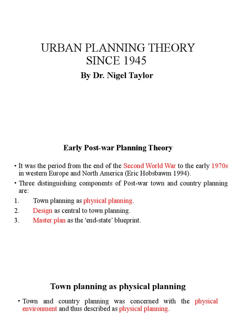 Urban Planning Theory Since 1 945 | PDF | System | Capitalism