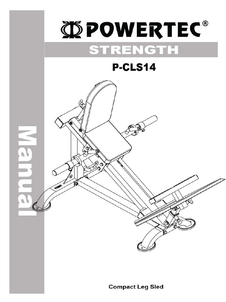 P CLS14 Powertec Compact Leg Sled Manual | PDF | Personal Trainer | Manufactured Goods