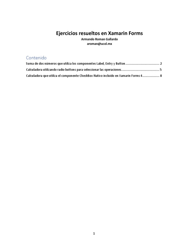 Ejercicios-Xamarin-Forms | PDF | Gestión de tecnología de la ... Ejercicios-Xamarin-Forms | PDF | Gestión de tecnología de la ...
