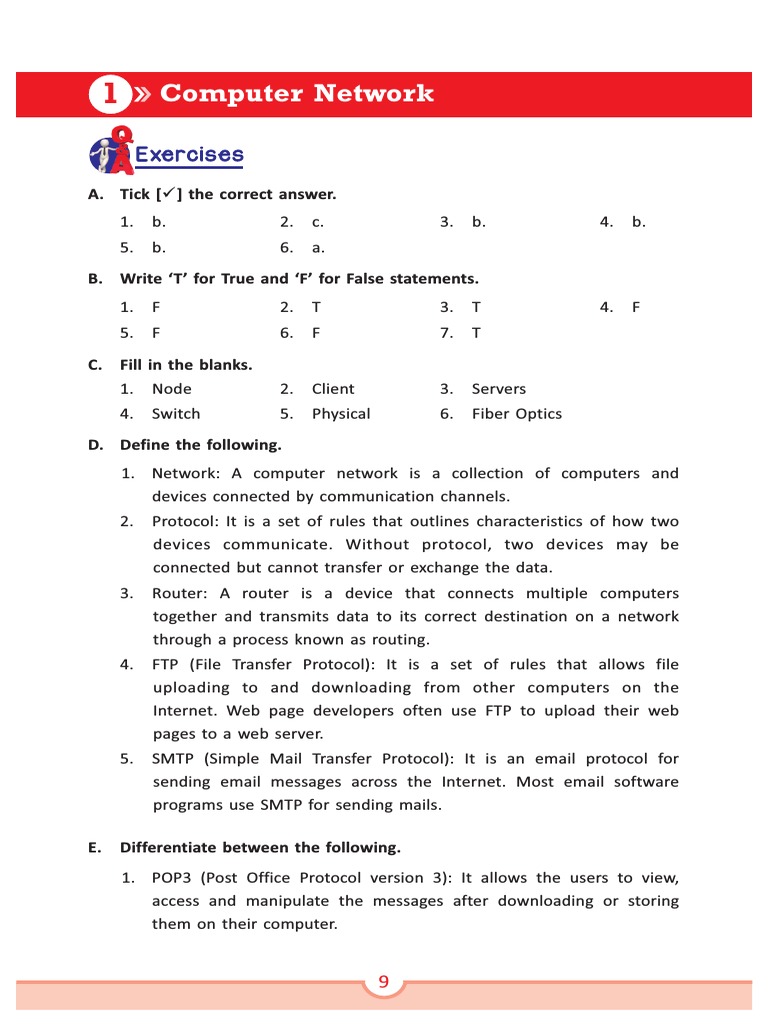 Chapter 1 Computer Network (Answer Key) | PDF | Computer Network | Network Topology