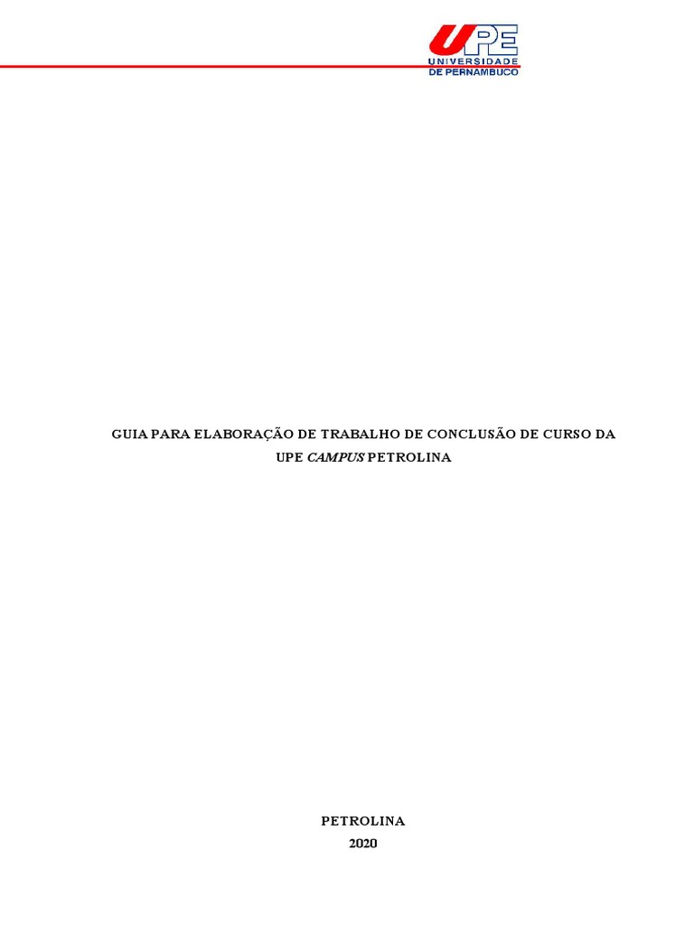 Guia para Elaboração de TCCs Da UPE Campus Petrolina - Aprovado em CGA ...