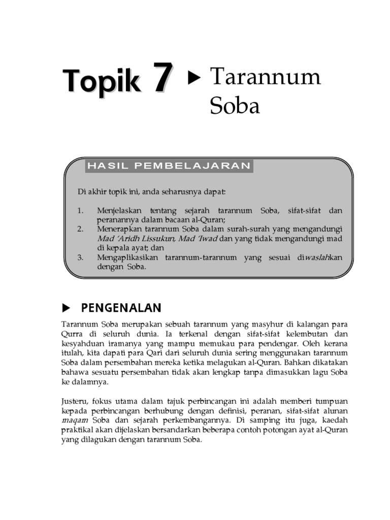 Bacaan Tarannum Soba - SanaarosVaughn
