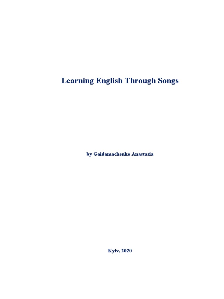 Learning English Through Songs | PDF | Stress (Linguistics) | Vocabulary