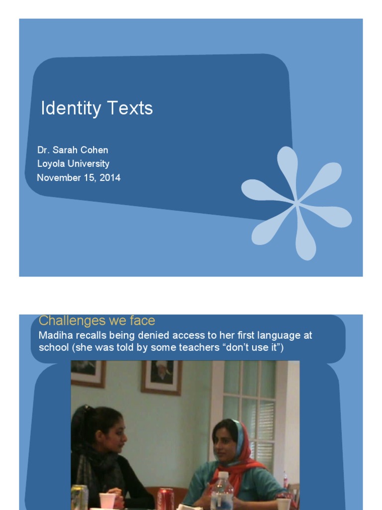 Cohen - .Identity Texts | PDF | Literacy | Second Language