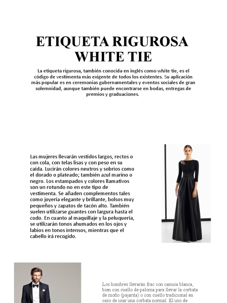 Código de Vestimenta: Etiqueta Rigurosa | PDF | Ropa | Bienes de consumo