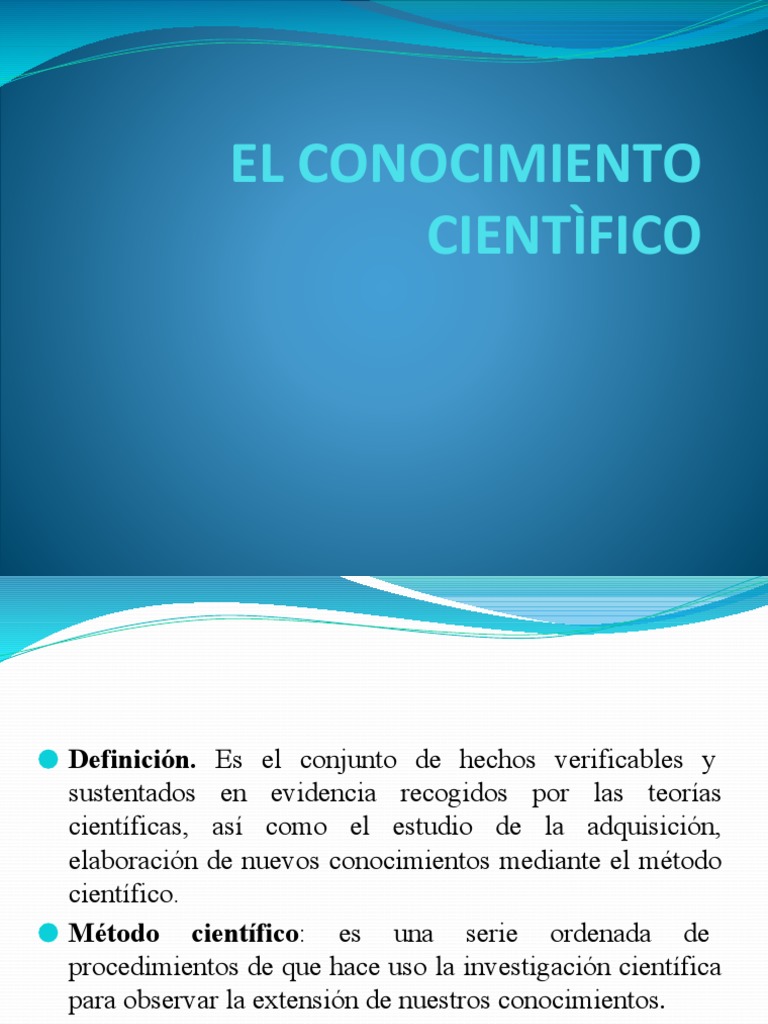El Conocimiento Cientifico | PDF | Teoría | Método científico