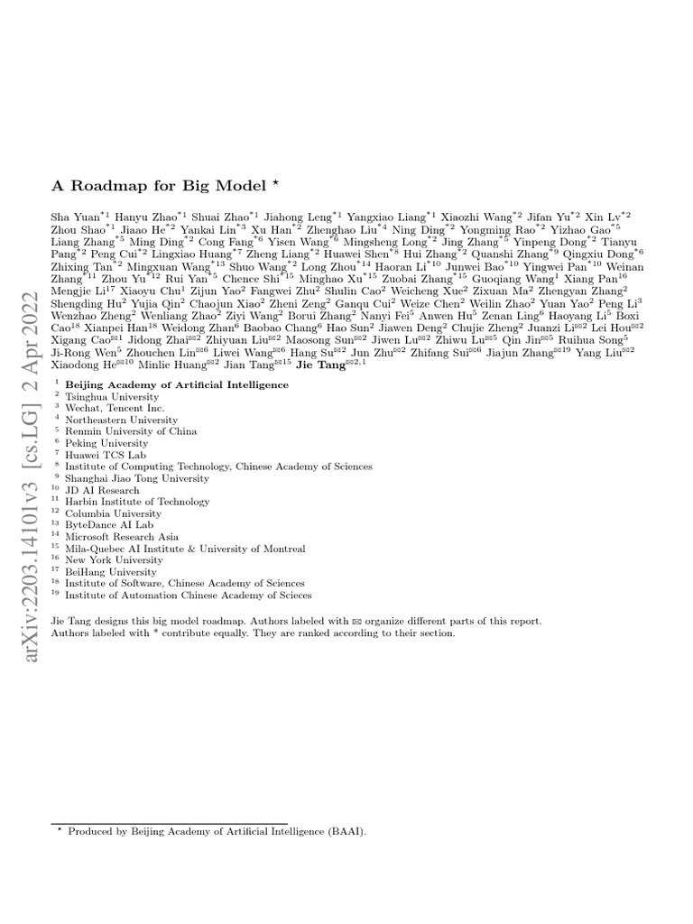 A Roadmap For Big Model | PDF | Deep Learning | Artificial Intelligence