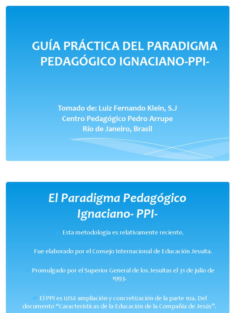 RESUMEN El Paradigma Pedagógico Ignaciano - PPI-Presentación 2014 | PDF ...