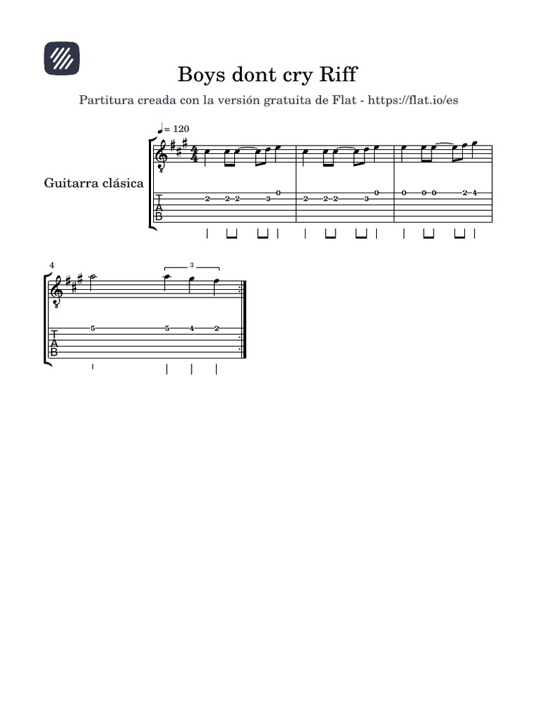 Boys Dont Cry Riff | PDF