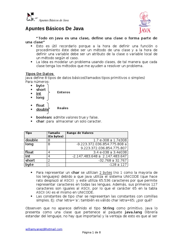 Apuntes De Java Pdf Java Lenguaje De Programación Estructura De Datos De Matriz 8975
