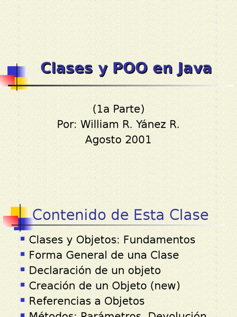 03 Java Clases Y Poo Pdf Programación Constructor Programación Orientada A Objetos