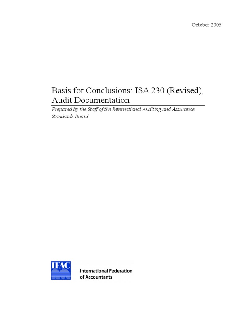 Basis For Conclusions ISA 230 FINAL | PDF | Auditor's Report | Audit
