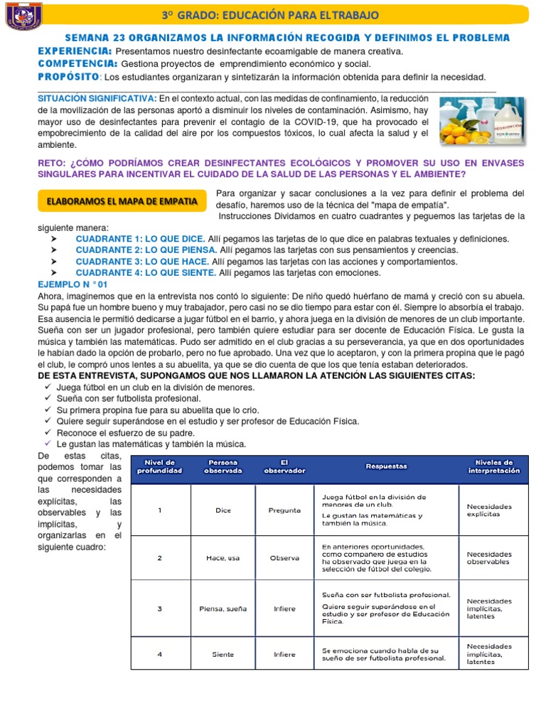 Ept - 3 - Semana - 23.. | PDF | Empatía | Iniciativa empresarial