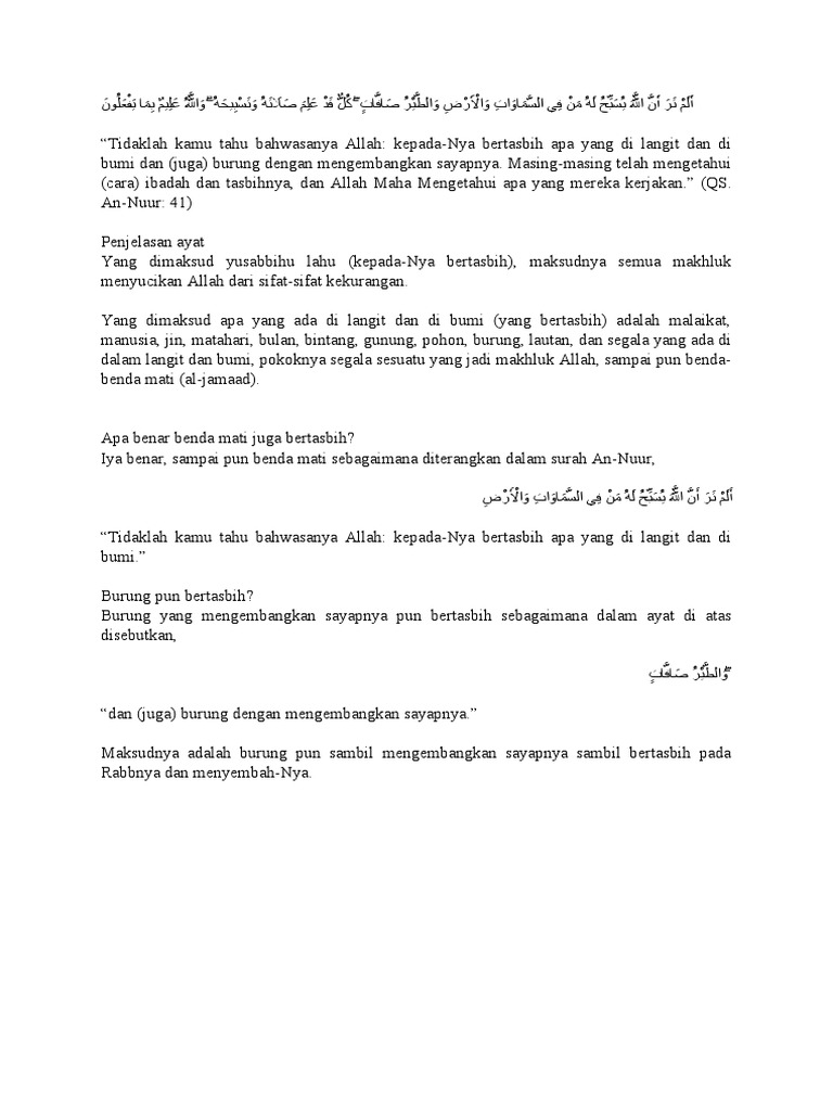 Bertasbih An Nur | PDF