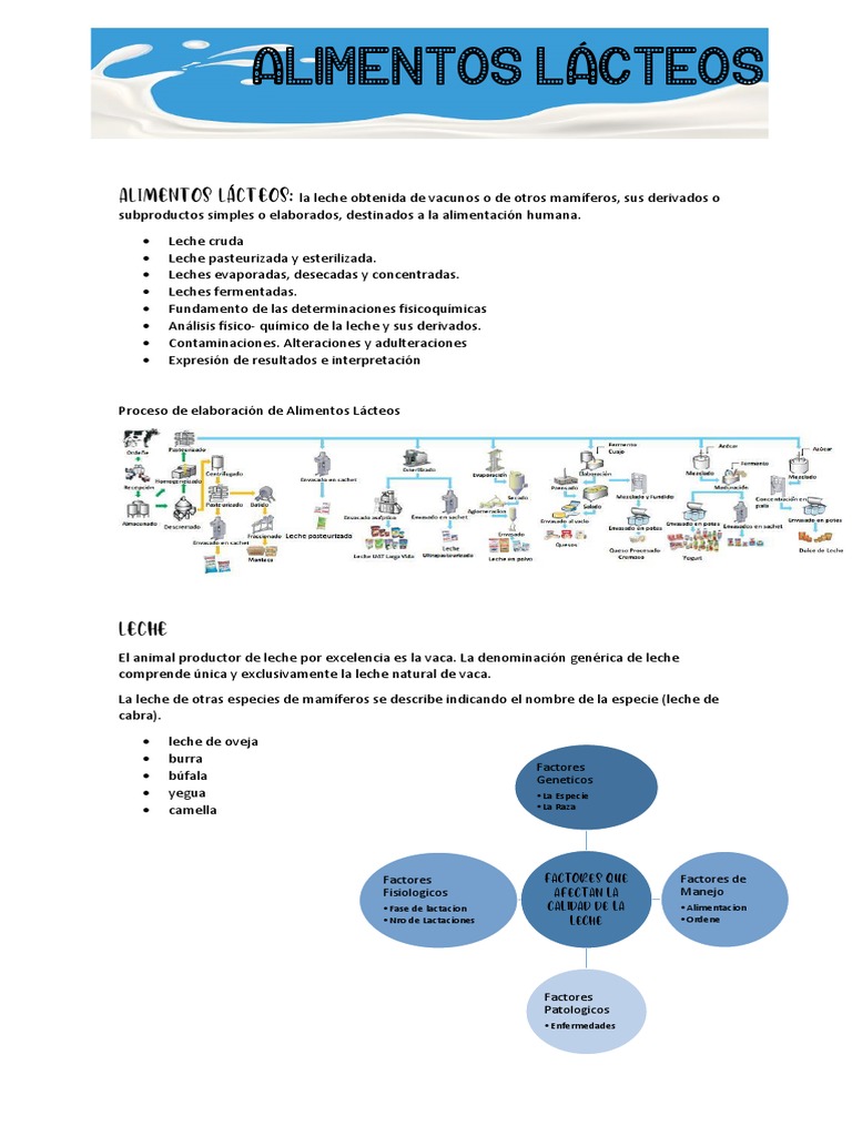 Alimentos Lácteos | PDF | Leche | Productos lácteos