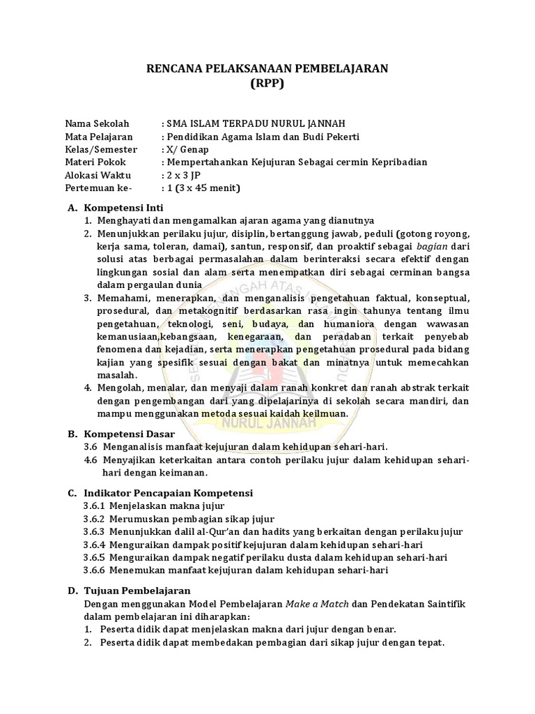 Tugas 6 (RPP 1) | PDF