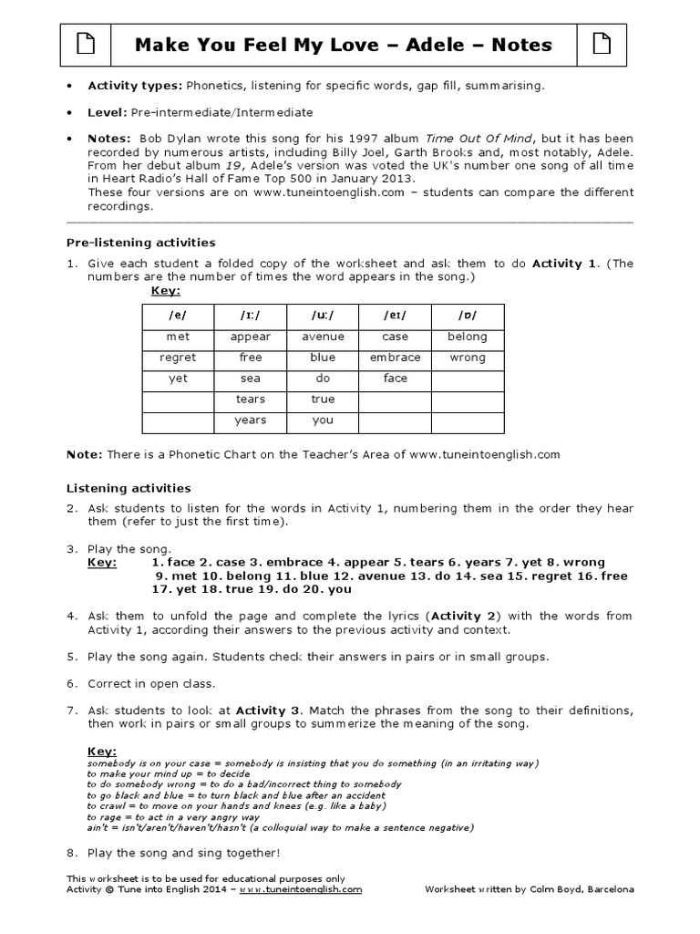Make You Feel My Love - Adele - Notes | PDF