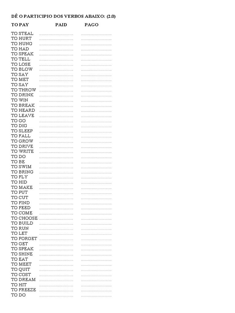 Exercises Participles | PDF | Home & Garden