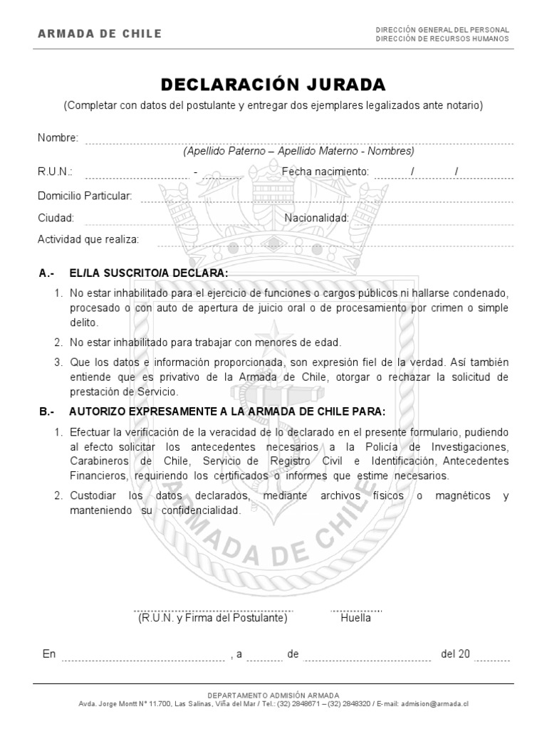 Declaracion Jurada Simple Dap | PDF