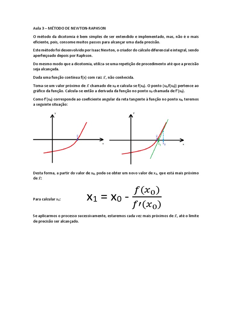 Aula 3 - Método de Newton-Raphson | PDF | Derivado | Análise