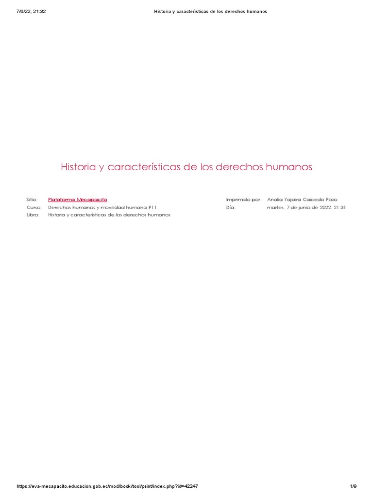 Historia y características de los derechos humanos_MODULO 2 | PDF | Derechos humanos | Derechos