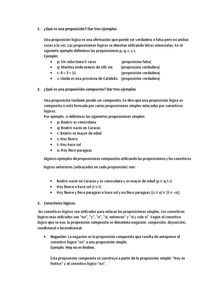 Qué Es Una Proposición | PDF | Proposición | Sintaxis (Lógica)