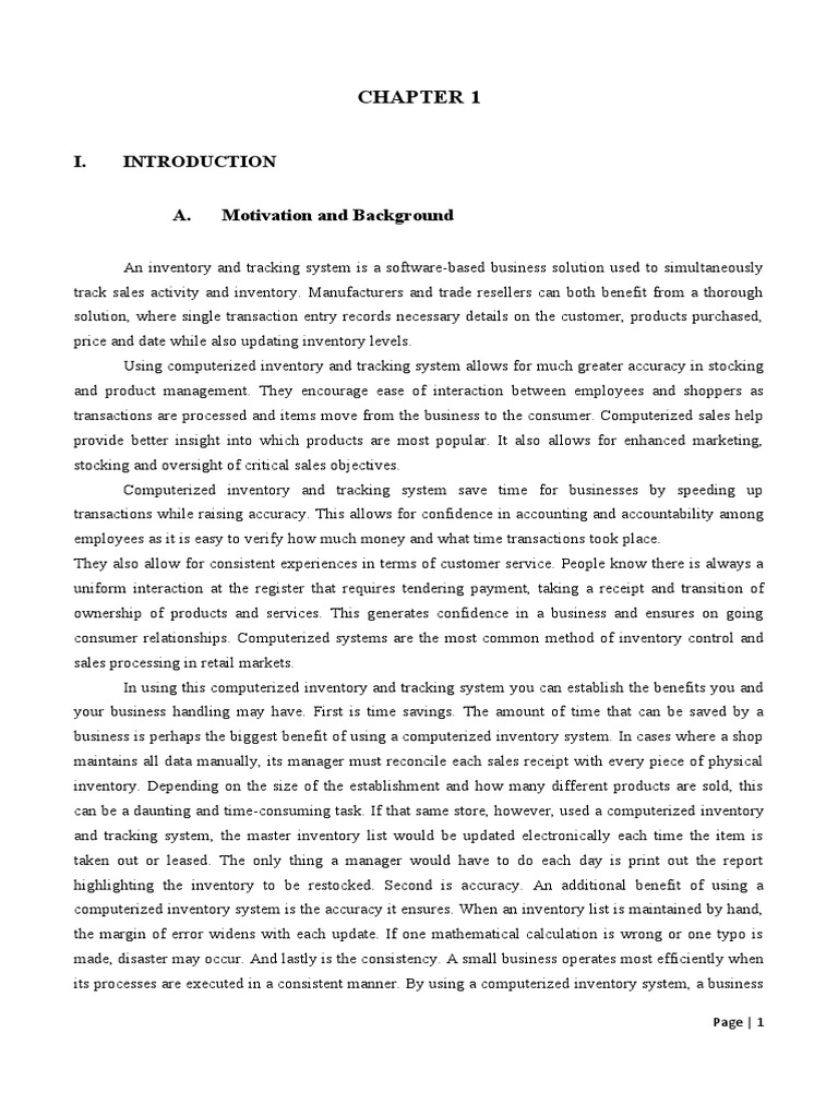 Sales and Inventory System Thesis Docume | PDF | Inventory | Lean Manufacturing