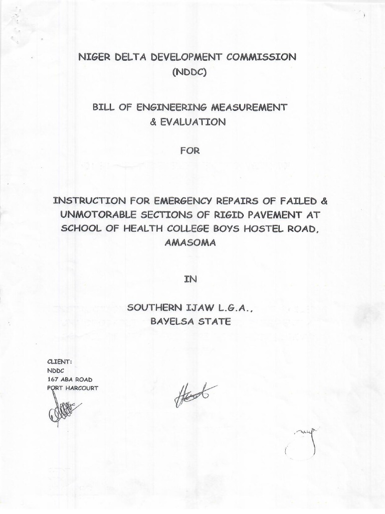 Bill of Engineering Measurement and Evaluation | PDF