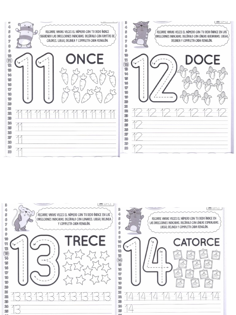 Números para Colorear 11 Al 20 | PDF