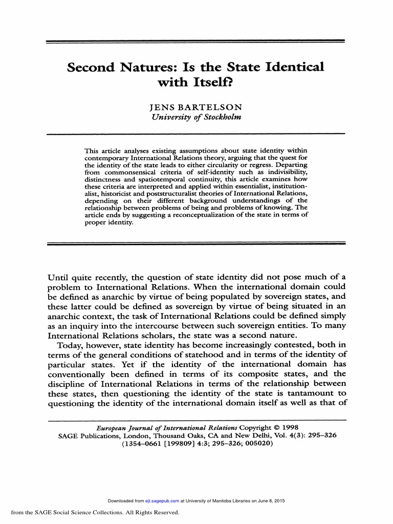 Bartelson - Second Natures | PDF