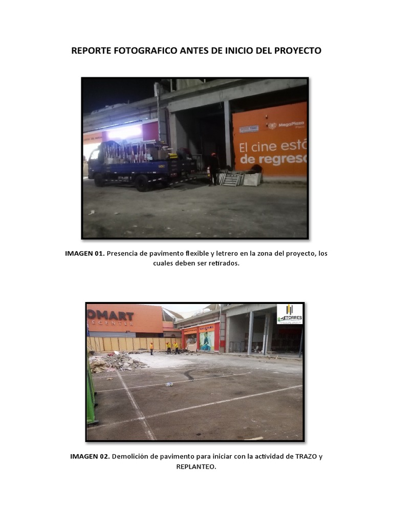 Reporte Fotográfico Previo al Proyecto | PDF