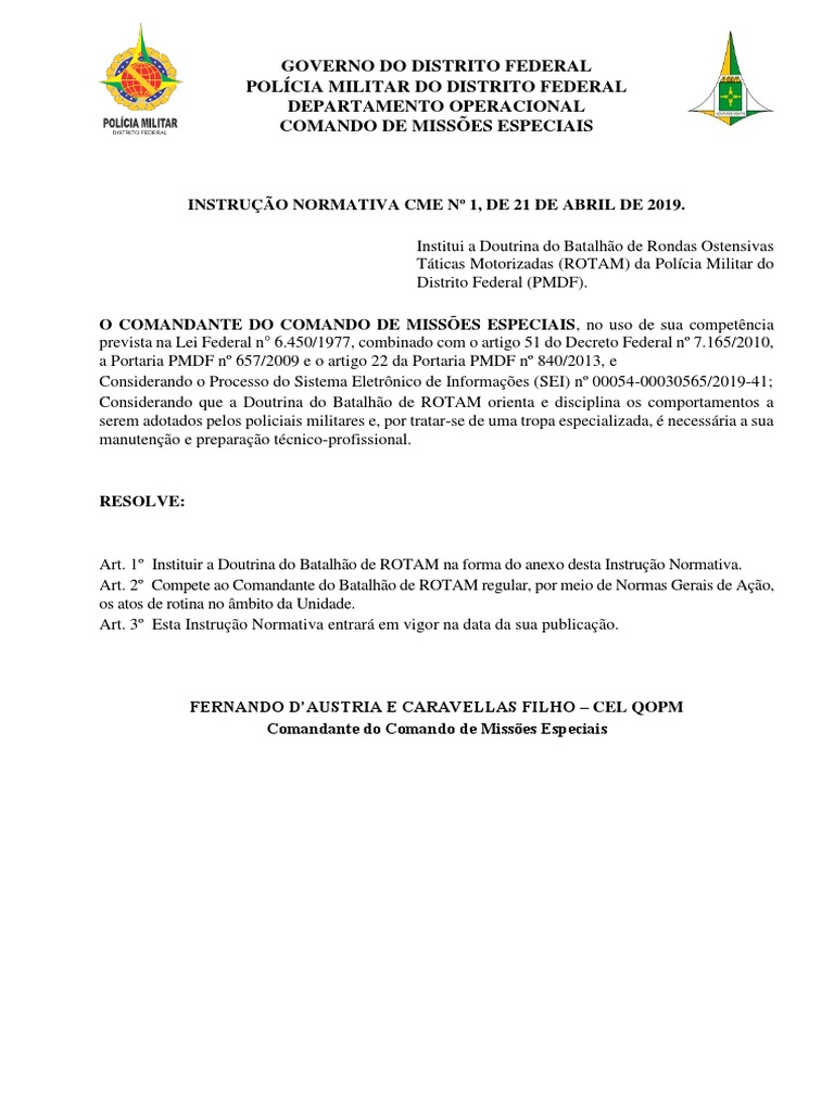 Doutrina Da Rotam PMDF - in Cme N. 1 de 21abr2019 | PDF | Polícia ...