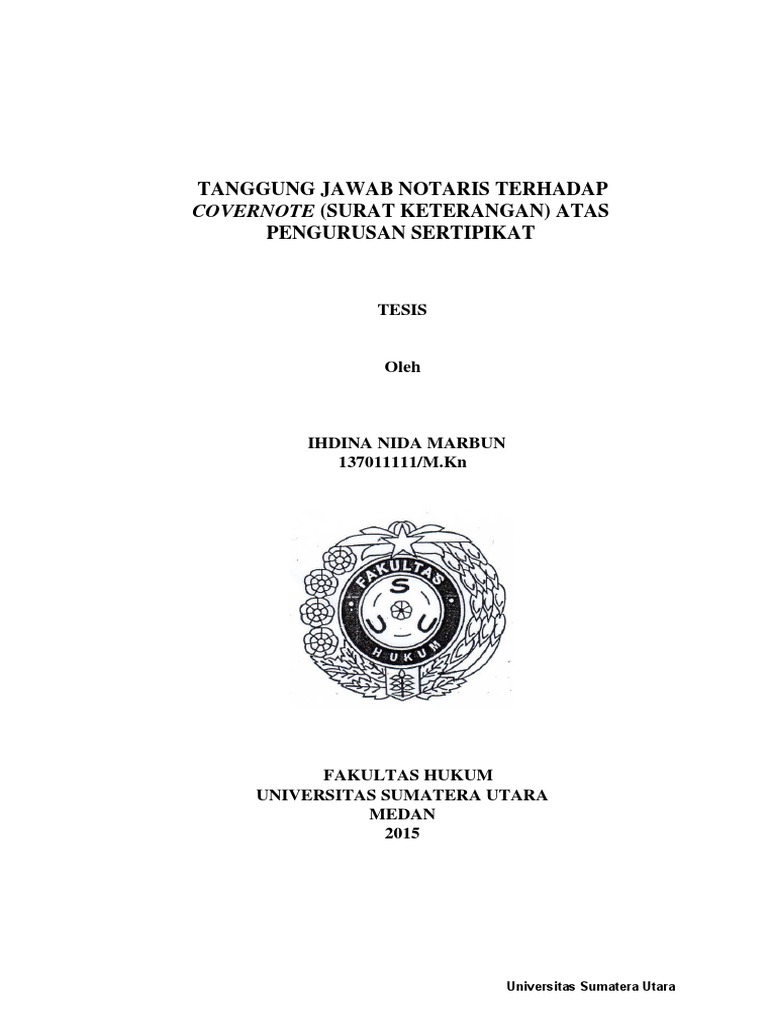 Tanggung Jawab Notaris atas Covernote | PDF | Hukum