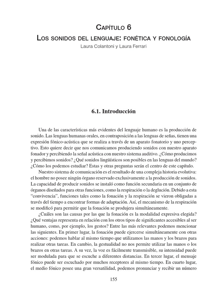 Colantoni, L. - Ferrari, L. (2022) - Los Sonidos Del Lenguaje. | PDF | Vocal | Sonido