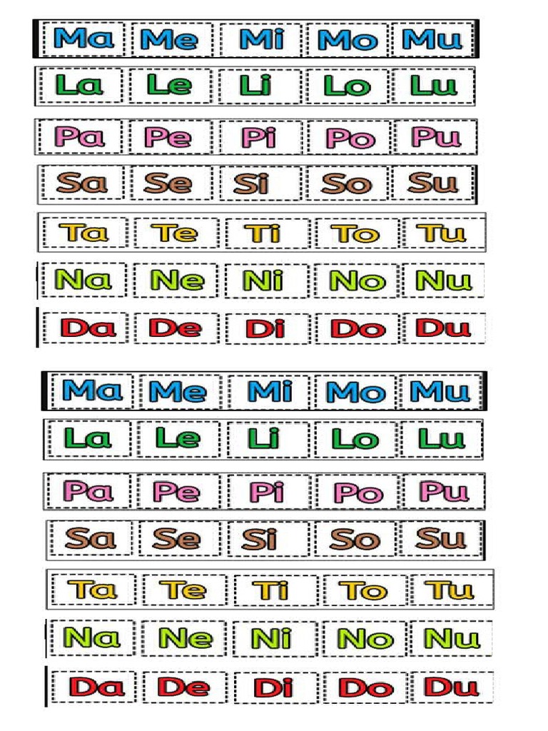 Silabas para Formar Palabras | PDF