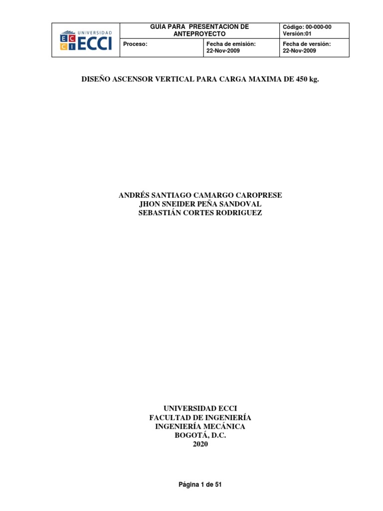 Proyecto Elevador Em2 | PDF | Ascensor