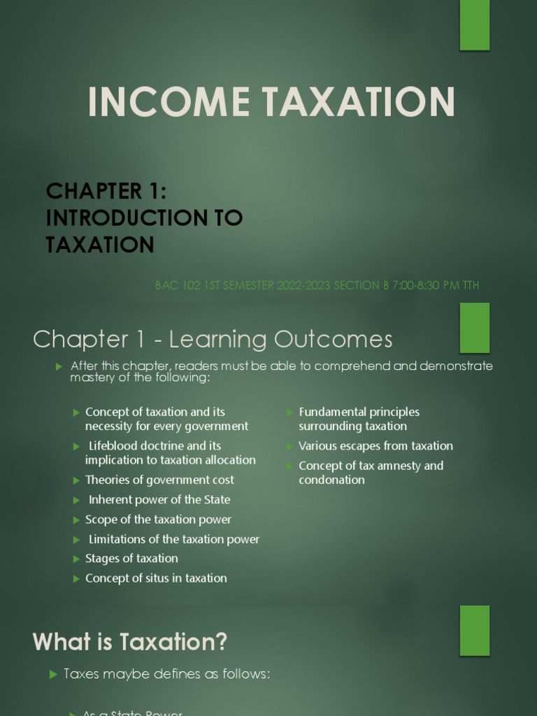 Introduction to Taxation Basics | PDF | Taxes | Taxation In The United ...