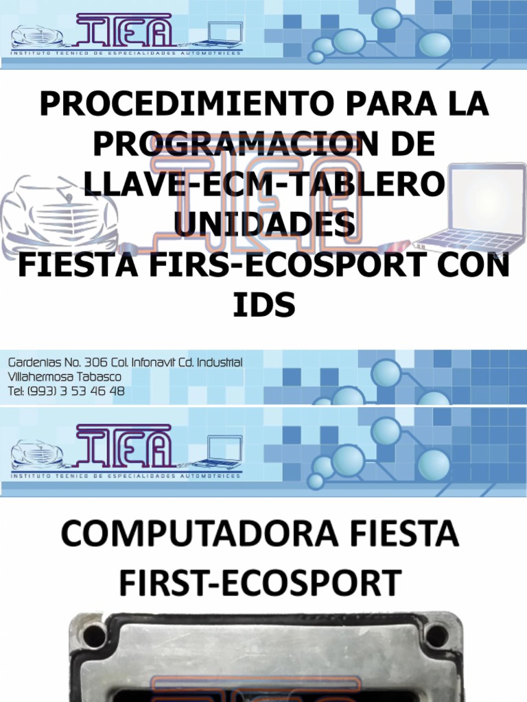 Libro-programacion Pcm-tablero-llaves Ford Fiesta Firs-ecosport 2003-2008 Con Ids-Vcm2 Con ...
