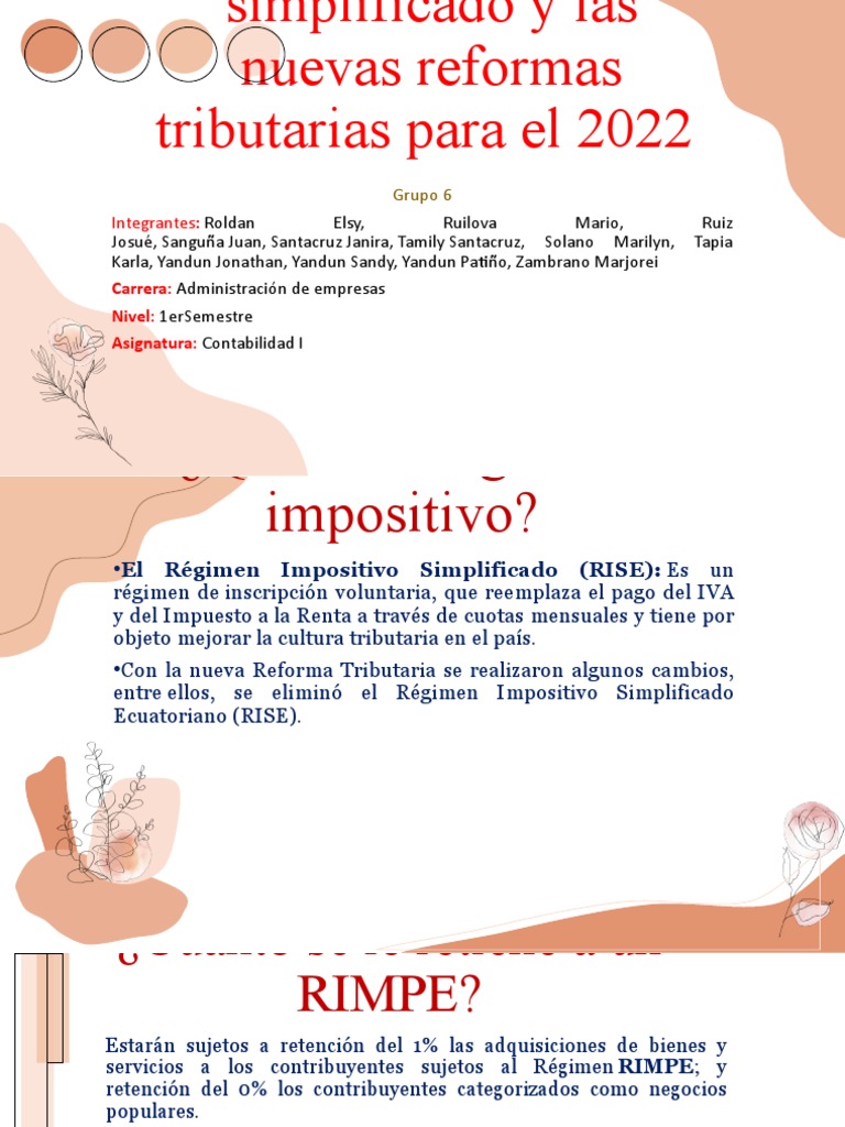 RIMPE: Impuestos y Reformas 2022 | PDF | Impuesto sobre la renta ...