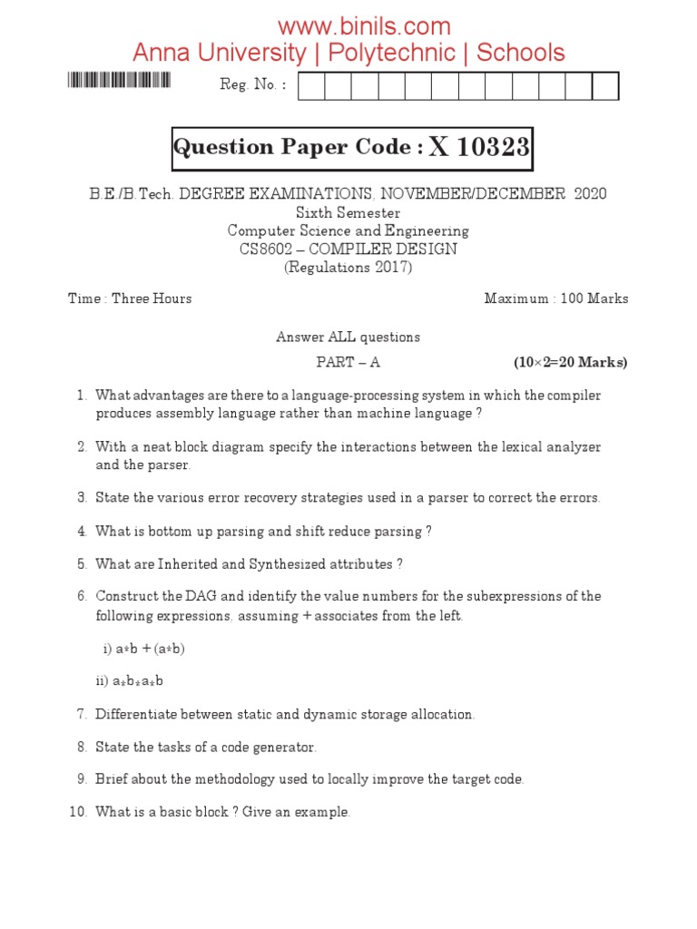 Compiler Design: An Analysis of Parsing Techniques and Code Generation ...