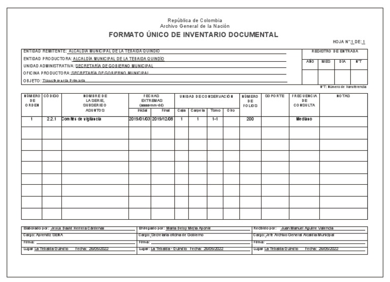 Inventario Documental La Tebaida 2022 | PDF
