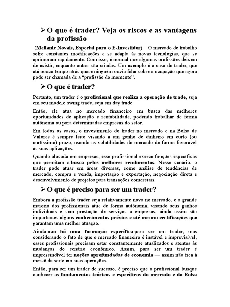 Manual Trader | PDF | Mercado (economia) | Economia