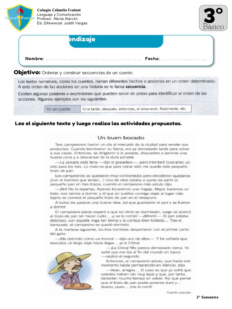 Secuencias de Cuento 3° Básico | PDF