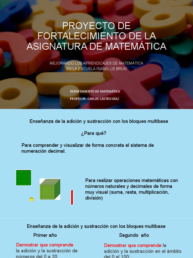 Adicion y Sustraccion Con Bloques Multibase | PDF | Sustracción | Matemática Elemental