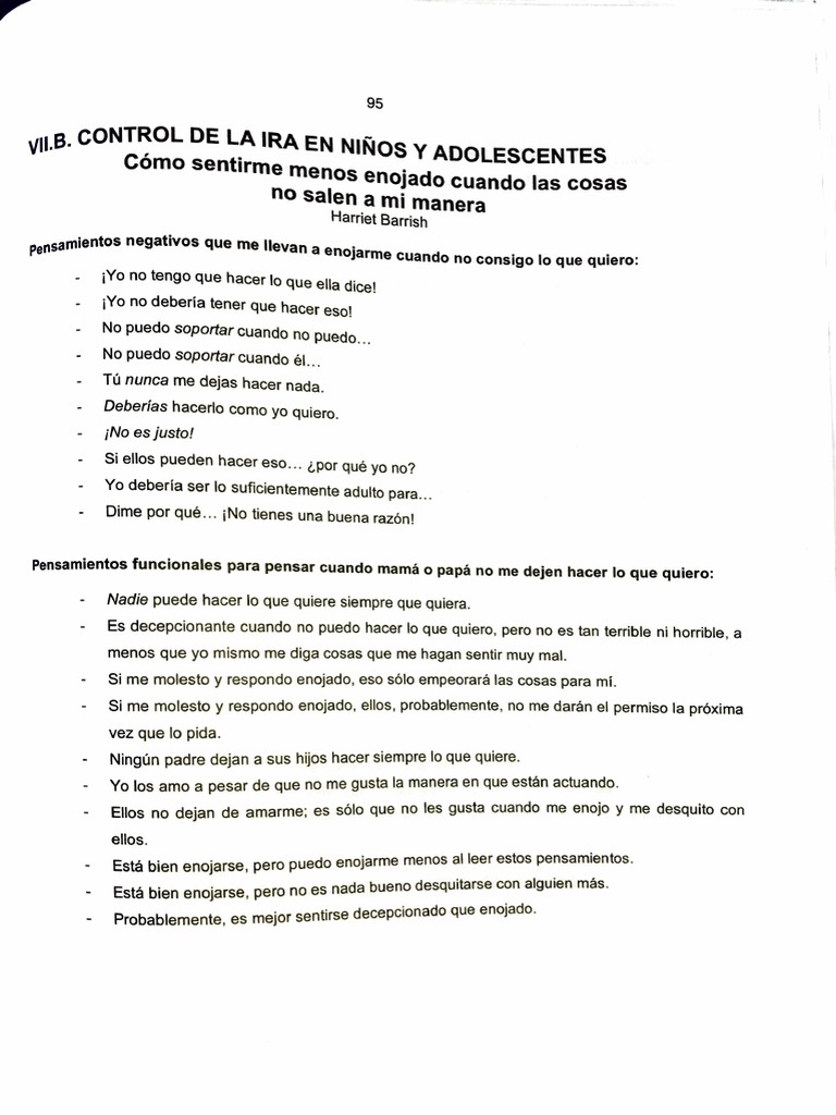 Control de la Ira en Niños y Adolescentes | PDF