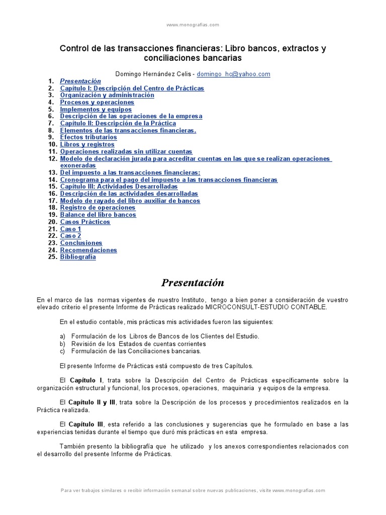 Control Transacciones Financieras | PDF | Cheque | Bancos