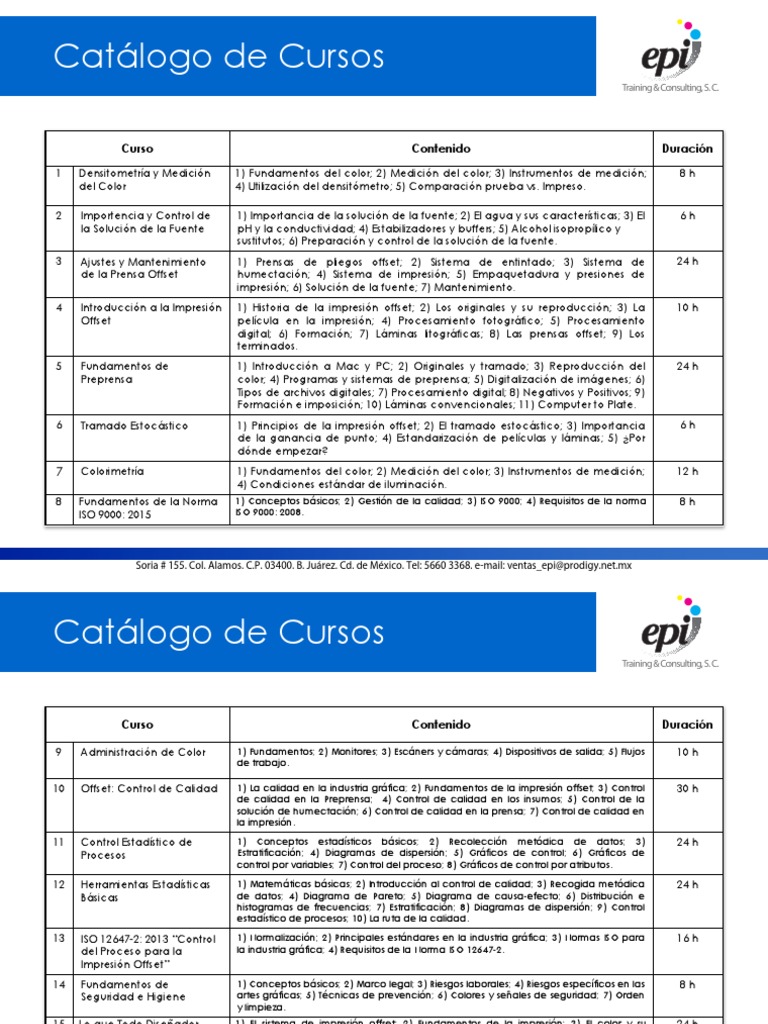 Catálogo Cursos 2020 | PDF | Calibración | Papel