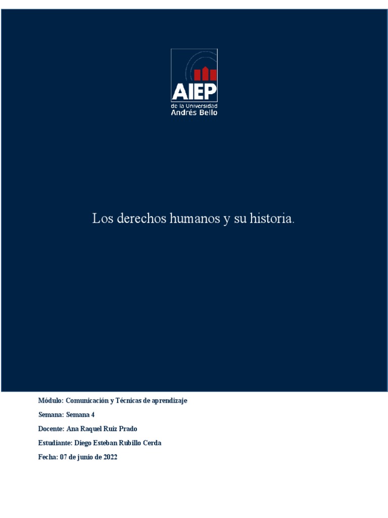 Informe Sobre Los Derechos Humanos - Diego Rubillo | PDF | Derechos ...
